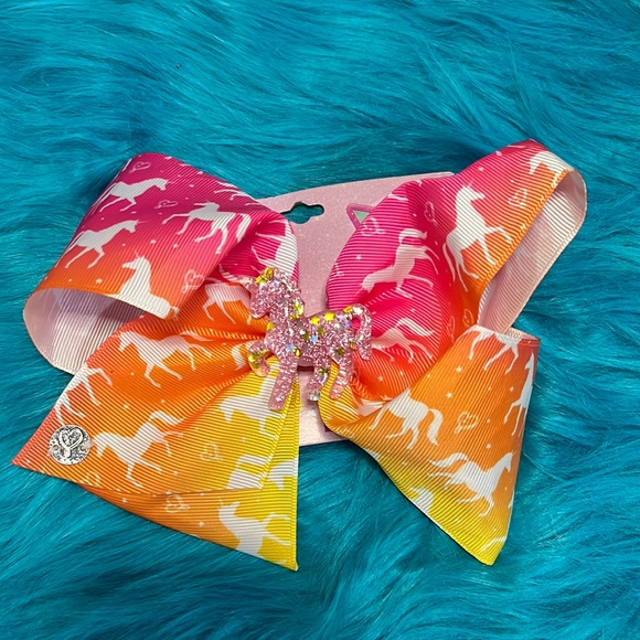 JoJo Siwa | Accessories | Jojo Hair Bow Pink Orange Yellow Unicorn ...